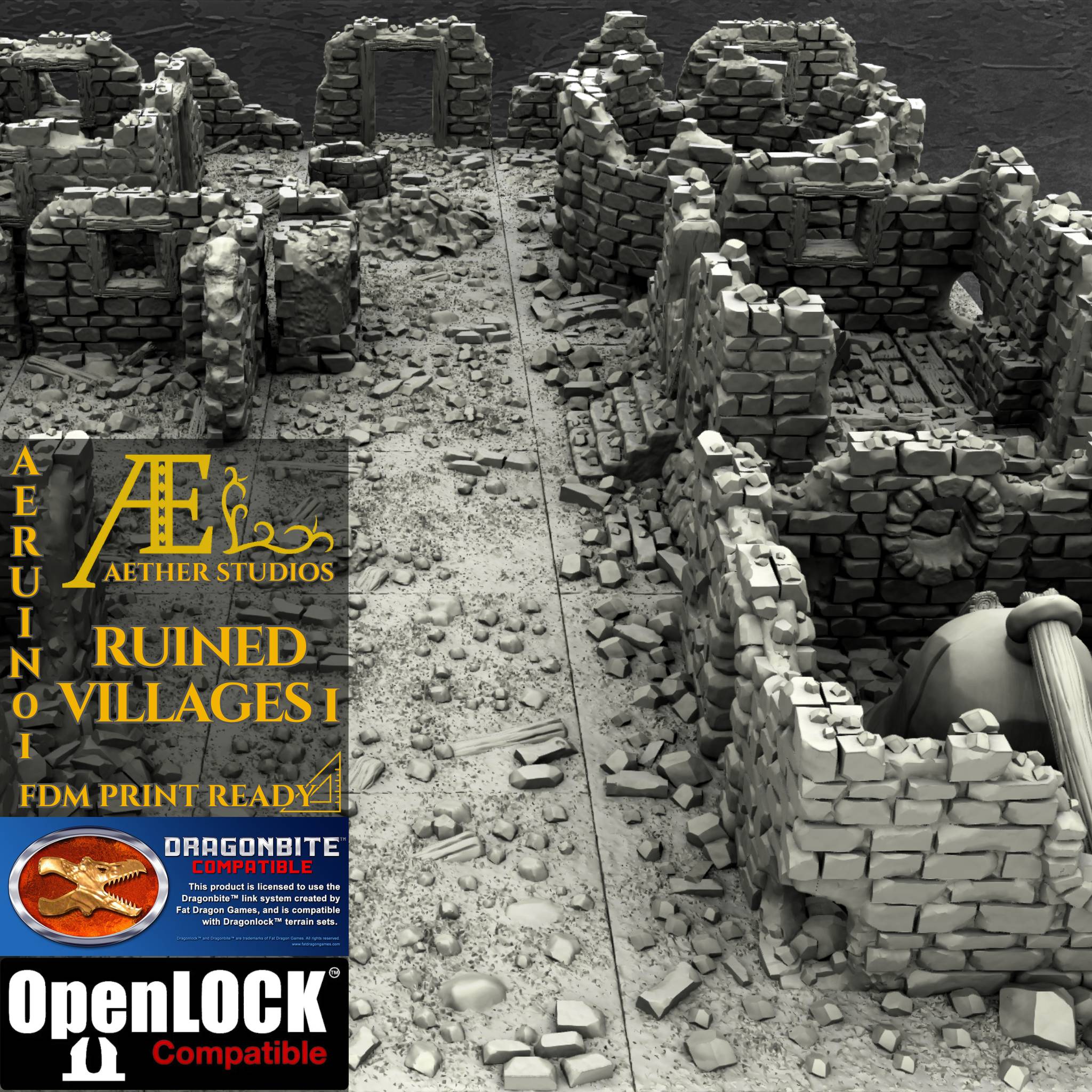 Other STL Download - AERUIN01 - Ruined Villages 1by Aether Studios
