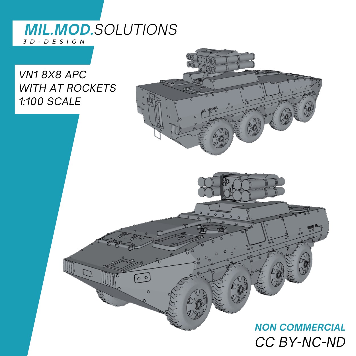 Vehicles & Machinery STL Download - CN VN1 8x8 APC mit AT Raketenby Mil ...