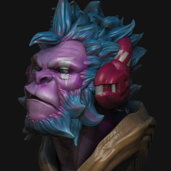 Sculptures & Artworks STL Download - Moonkz Funky Monkey Bust ...