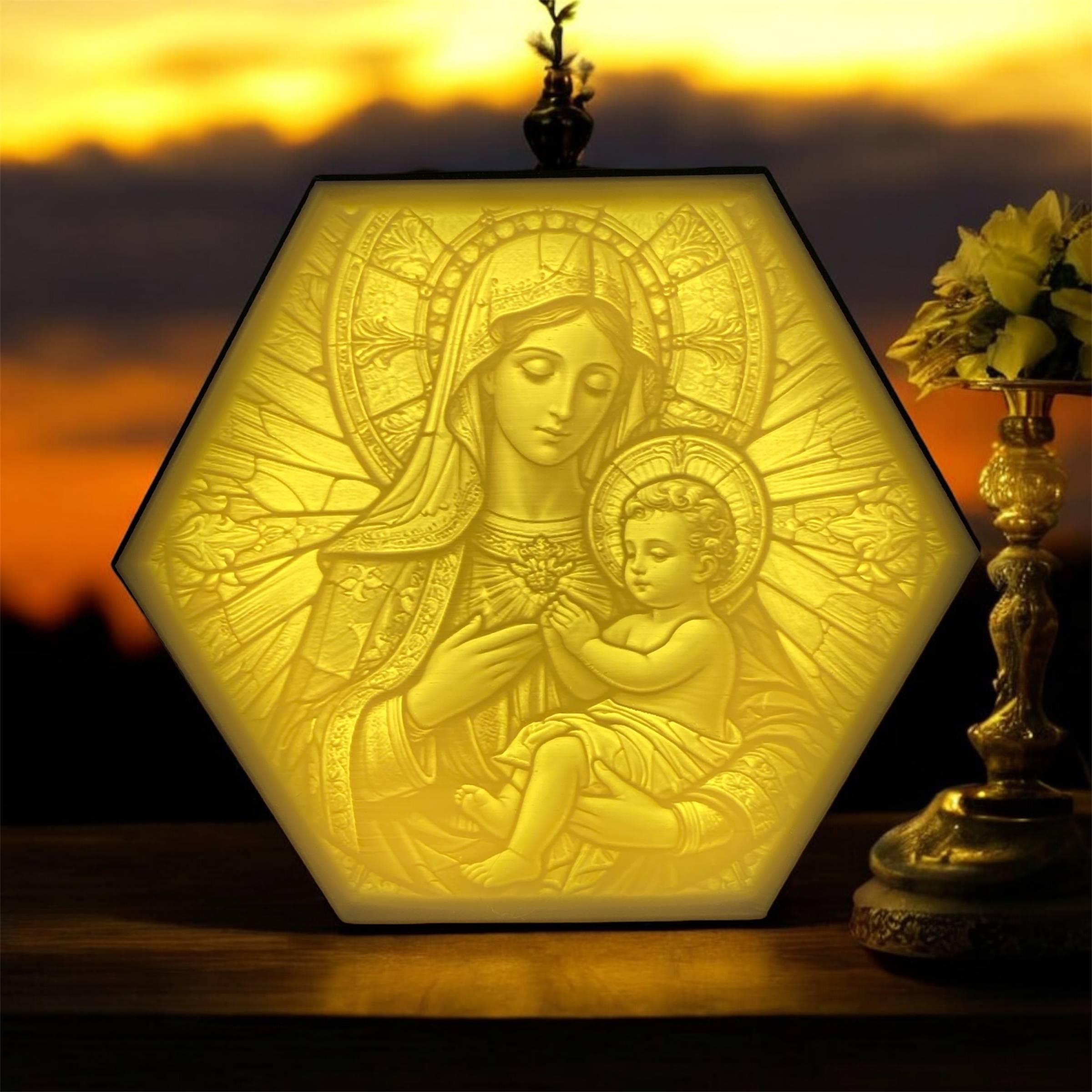 3D Printer Files | 3MF File | Hexagon Lamp LED RGB - Jesus - Gott ...