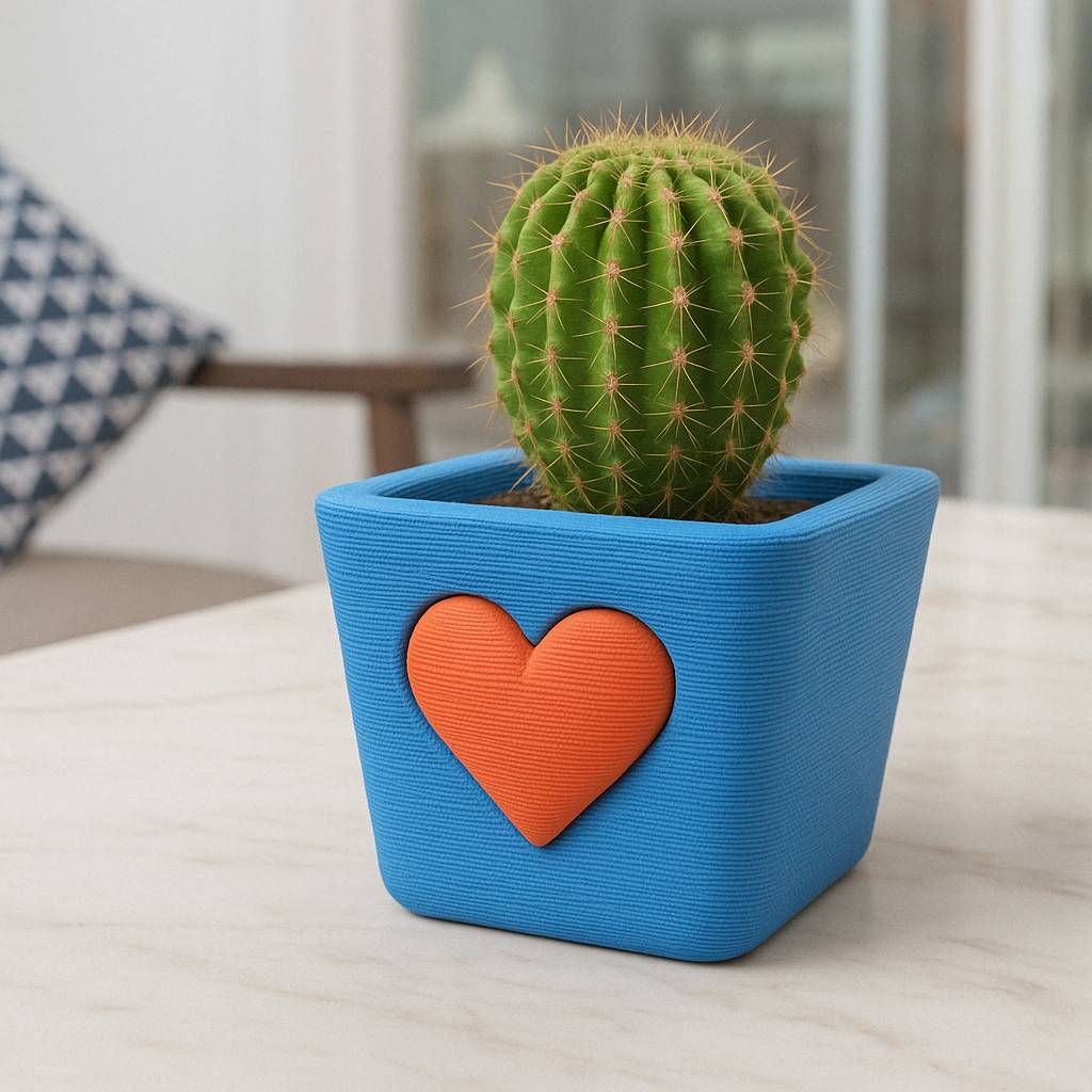 3D Printer Files | 3MF File | Love Heart Shape Planter, Minimalist Cute ...