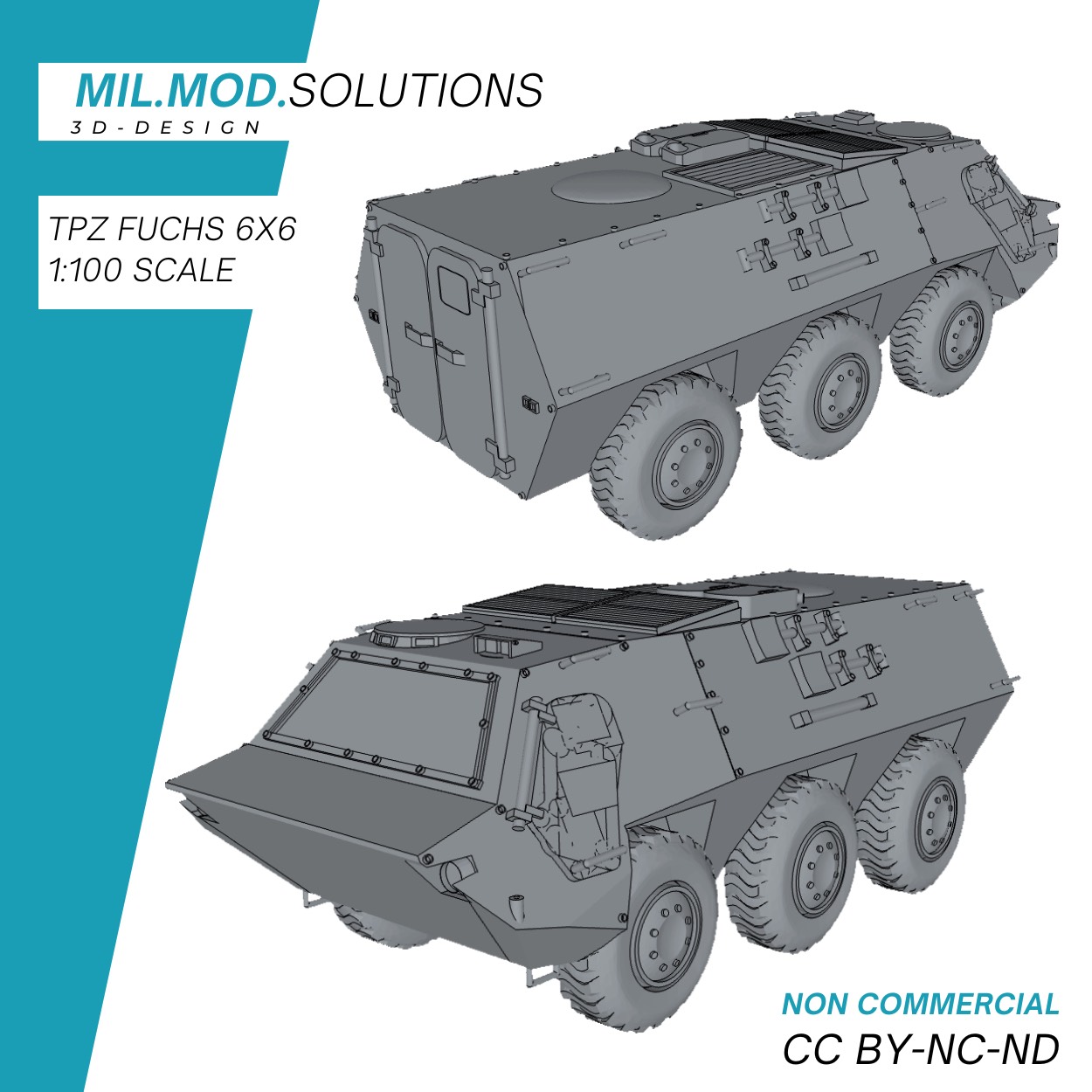 Vehicles & Machinery STL Download - TPz Fuchs 6x6 Bundeswehrby Mil Mod ...