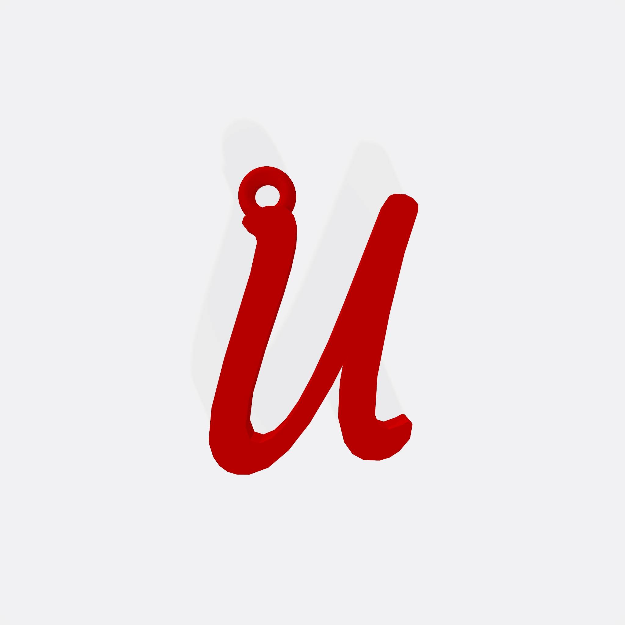 Jewelry & Accessories STL Download - Letter U Keychainby Mu3D