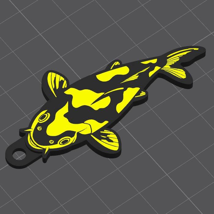 3D Printer Files | 3MF File | Ki Utsuri Koi Keychain / Keyring ...