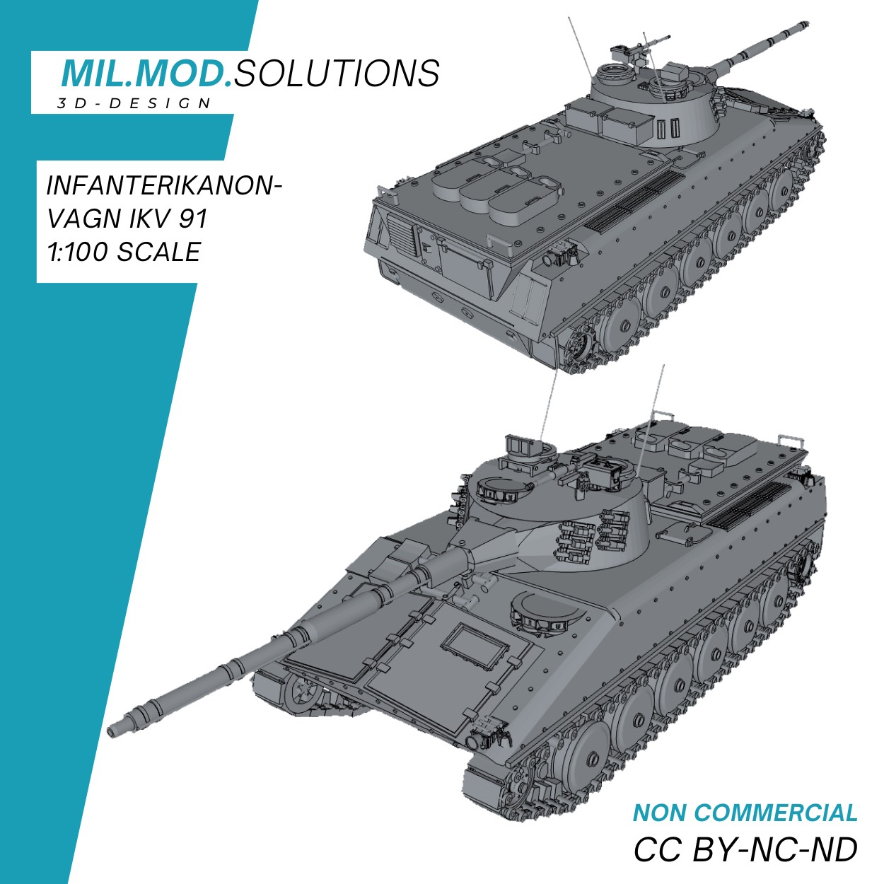 Vehicles & Machinery STL Download - Infanterikanonvagn-IKV-91by Mil Mod ...