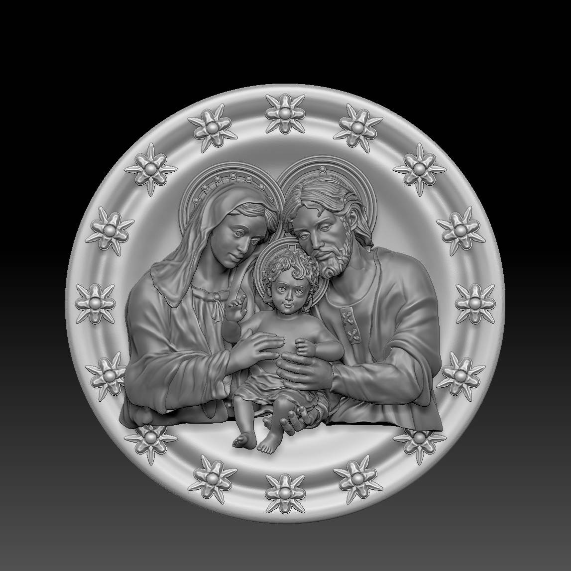 Home Decorations & Ornaments STL Descarga - Holy Family Wall Relief 3D ...