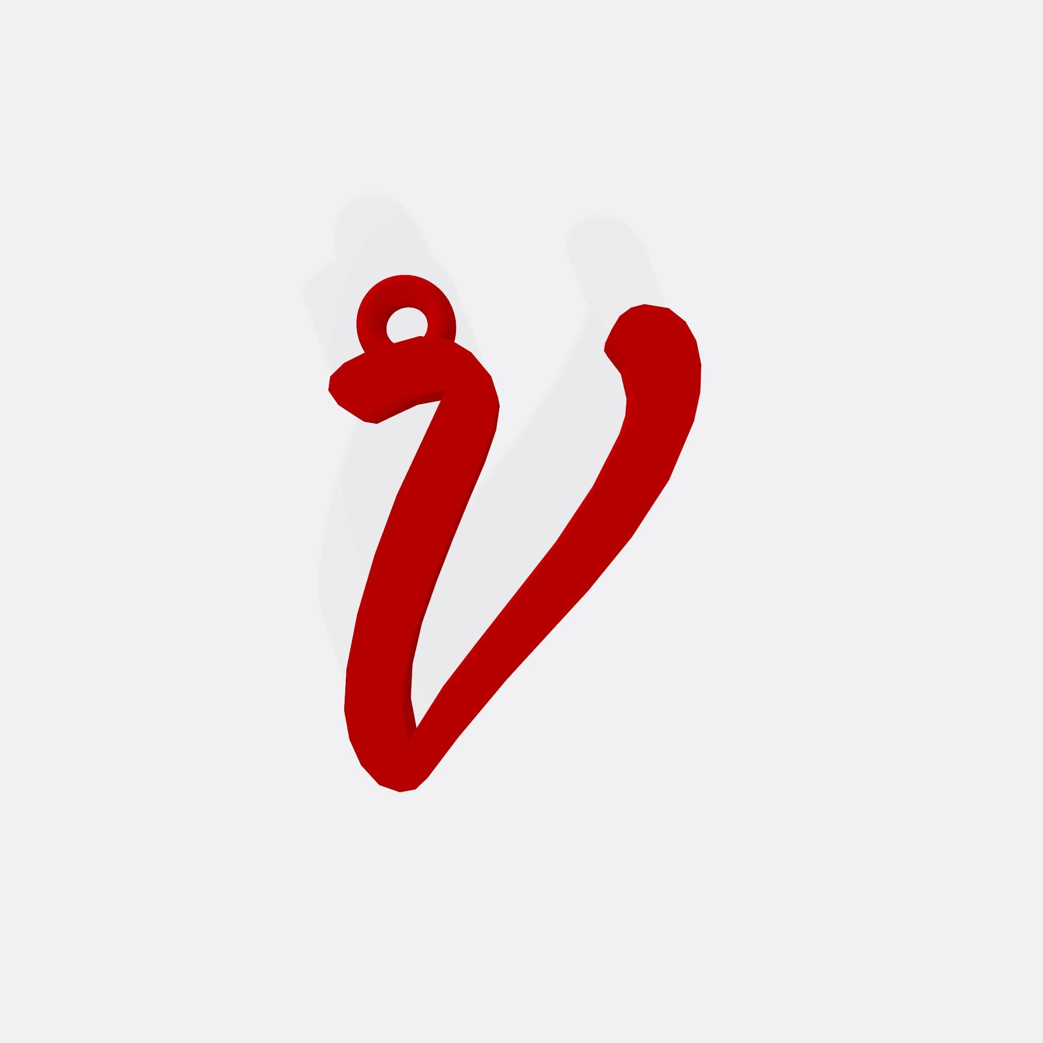 Jewelry & Accessories STL Download - Letter V Keychainby Mu3D