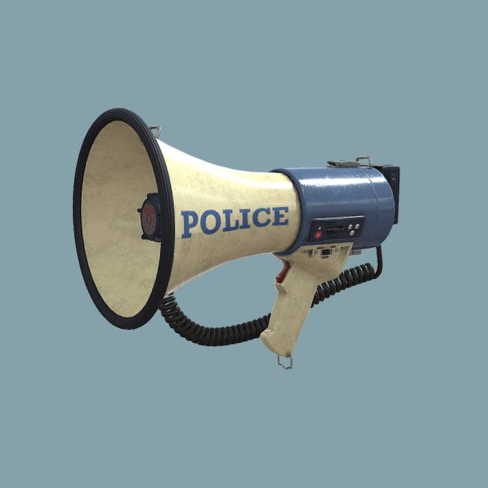 Props & Terrain STL Download - Police Megaphoneby neagww
