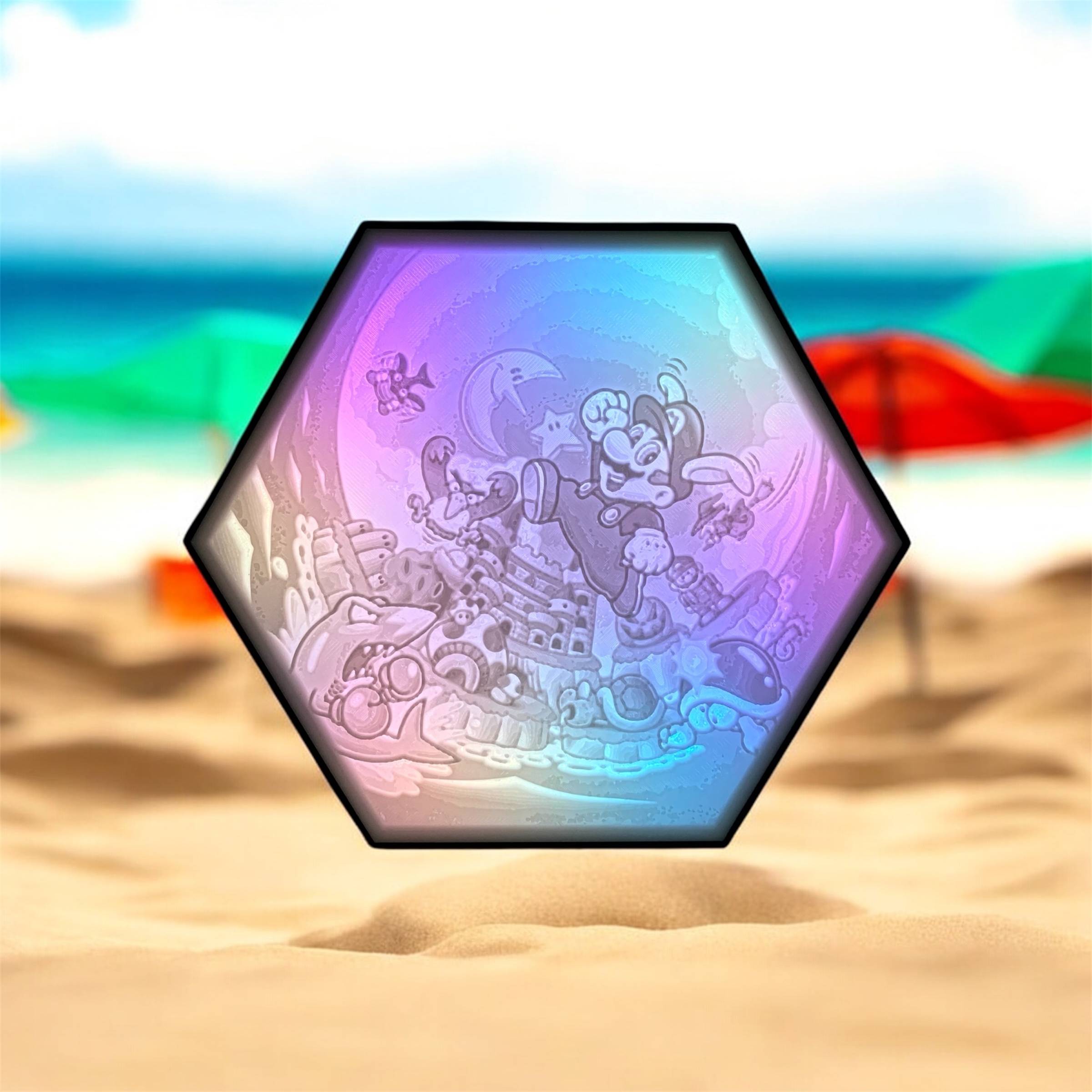 3D Printer Files | 3MF File | Hexagon Lamp Super Mario | Creality Cloud