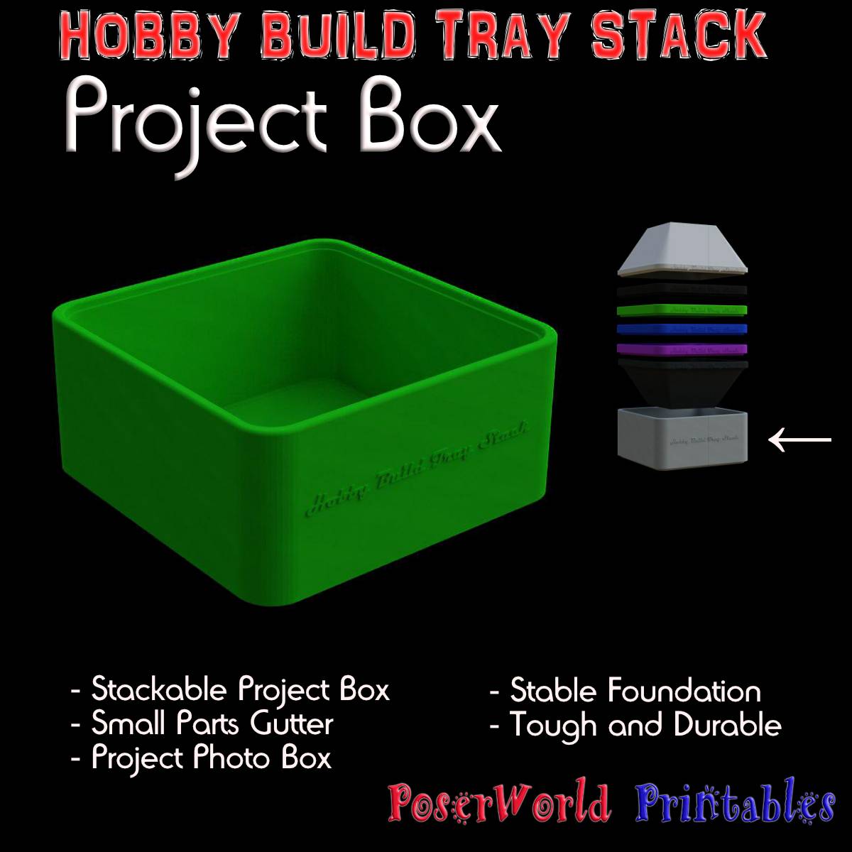 3D Printer Files | 3MF File | Hobby Build Tray Stack - Project Box | Creality Cloud