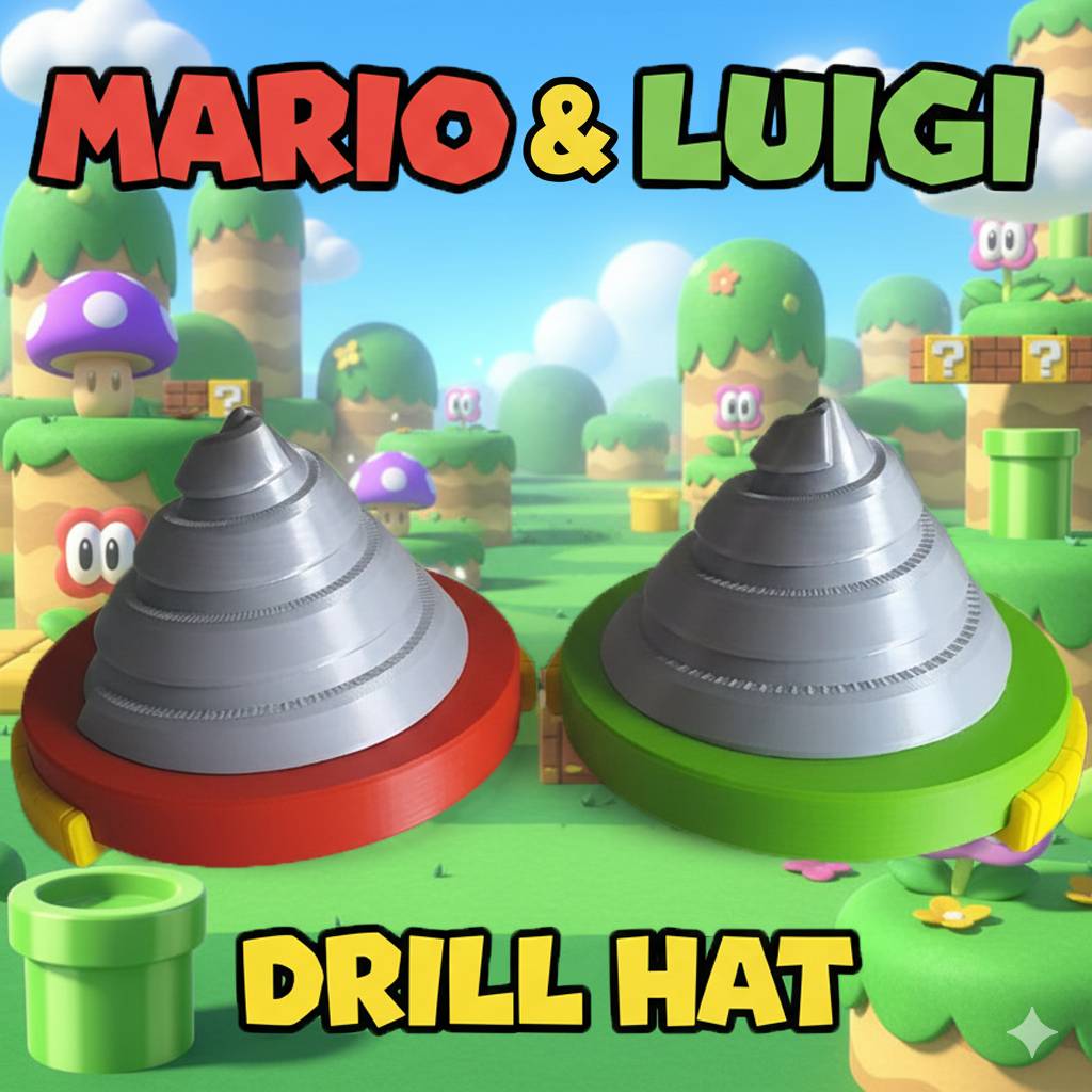 3D Printer Files | 3MF File | Super Mario & Luigi Wonder Drill Hat ...