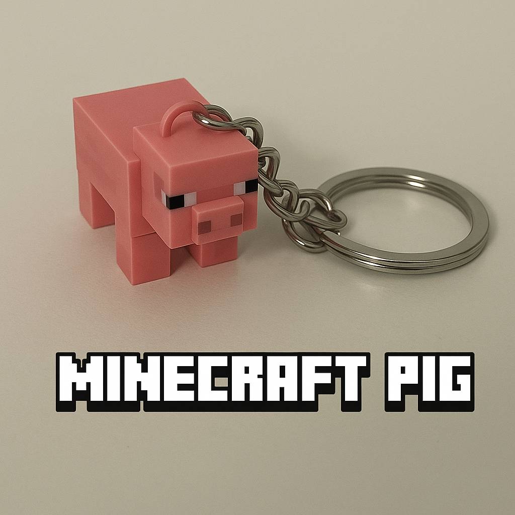 3D Printer Files | 3MF File | Minecraft Pig Keychain | Creality Cloud