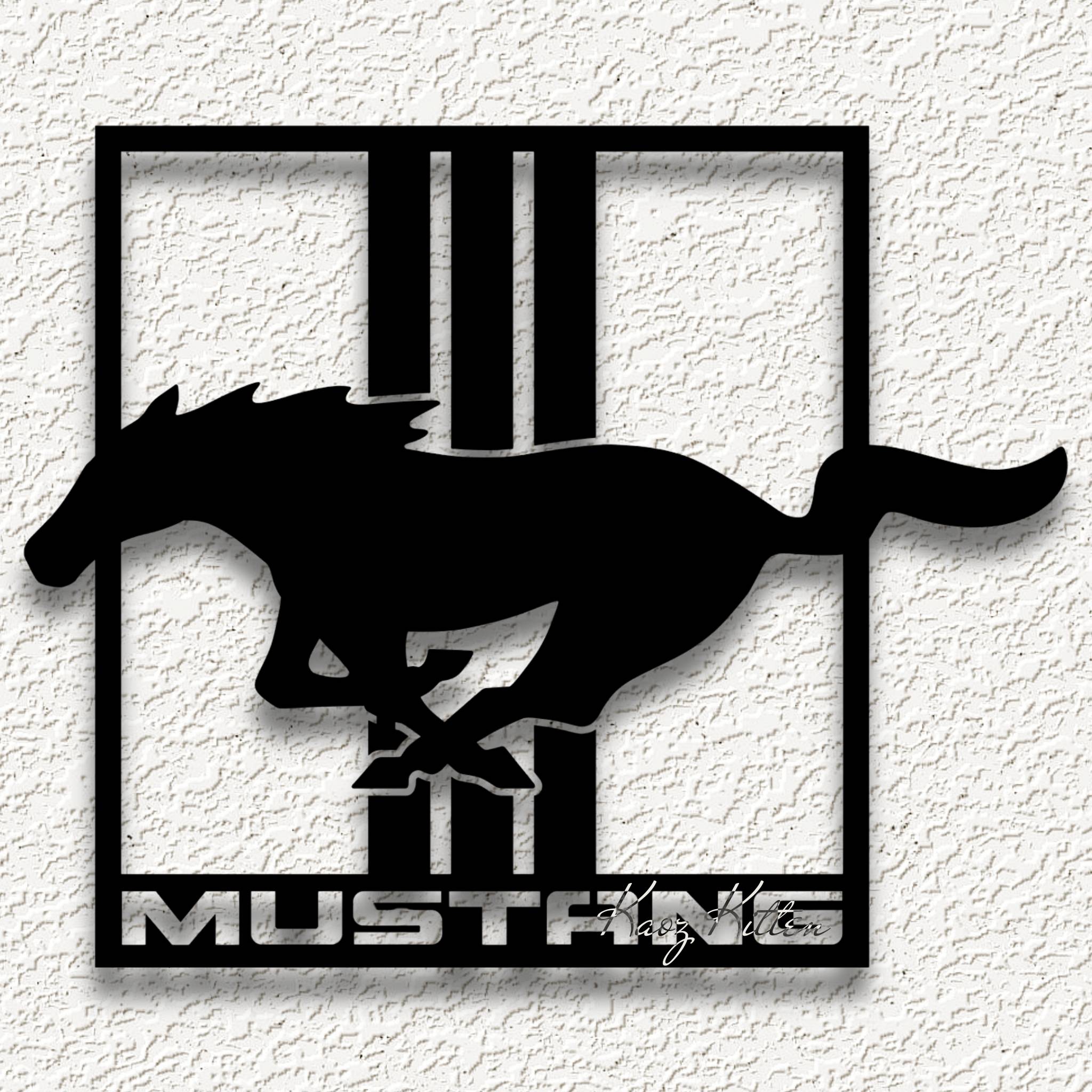 Other STL Download - mustang car emblem logo wall art home decorby Kaoz ...