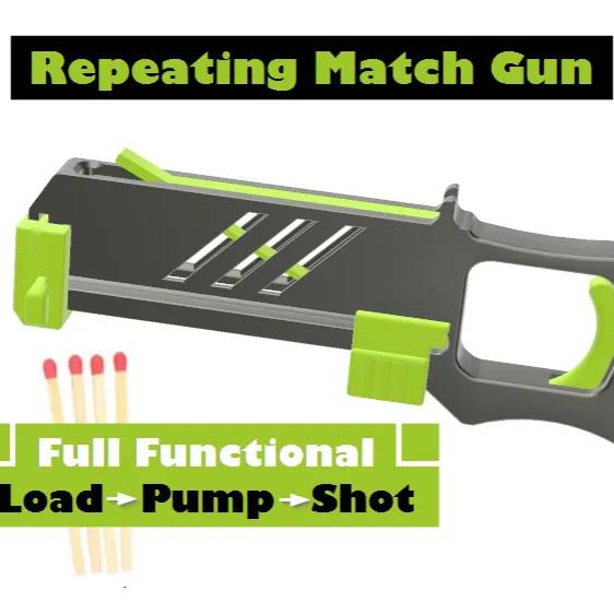 Free Game Props STL Download - Repeating Matchstick Gunby ilikecars