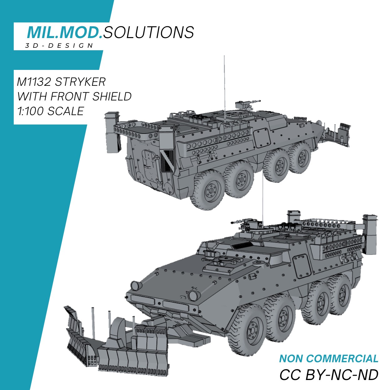 Vehicles & Machinery STL Download - M1132 Stryker Front Schildby Mil Mod Solutions