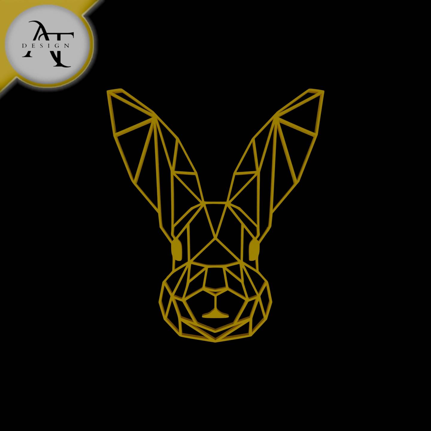Digital Art STL Download - Rabbit Head - Geometric - 2D Wall Art ...