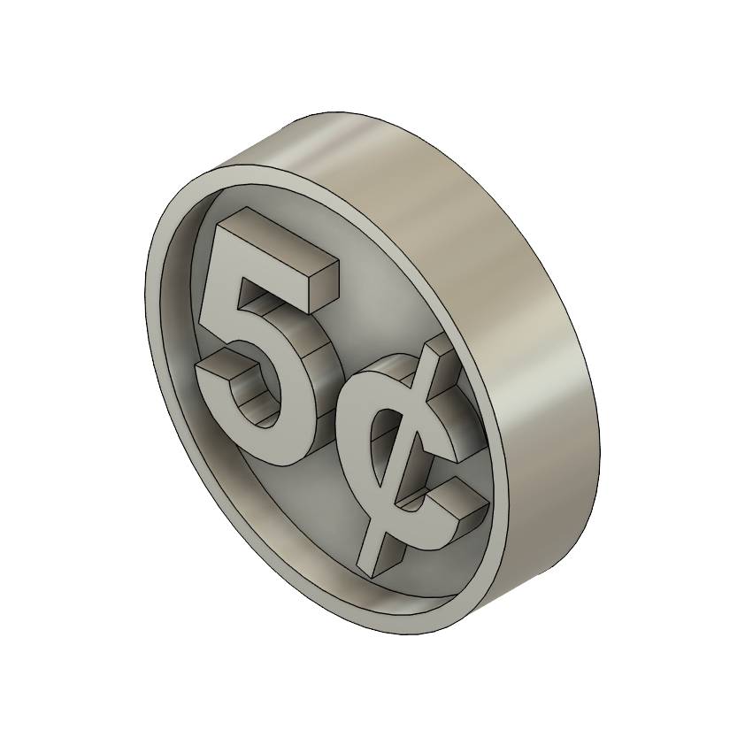 3D Printer Files | 3MF File | Play Money 5 Cent Coin | Creality Cloud