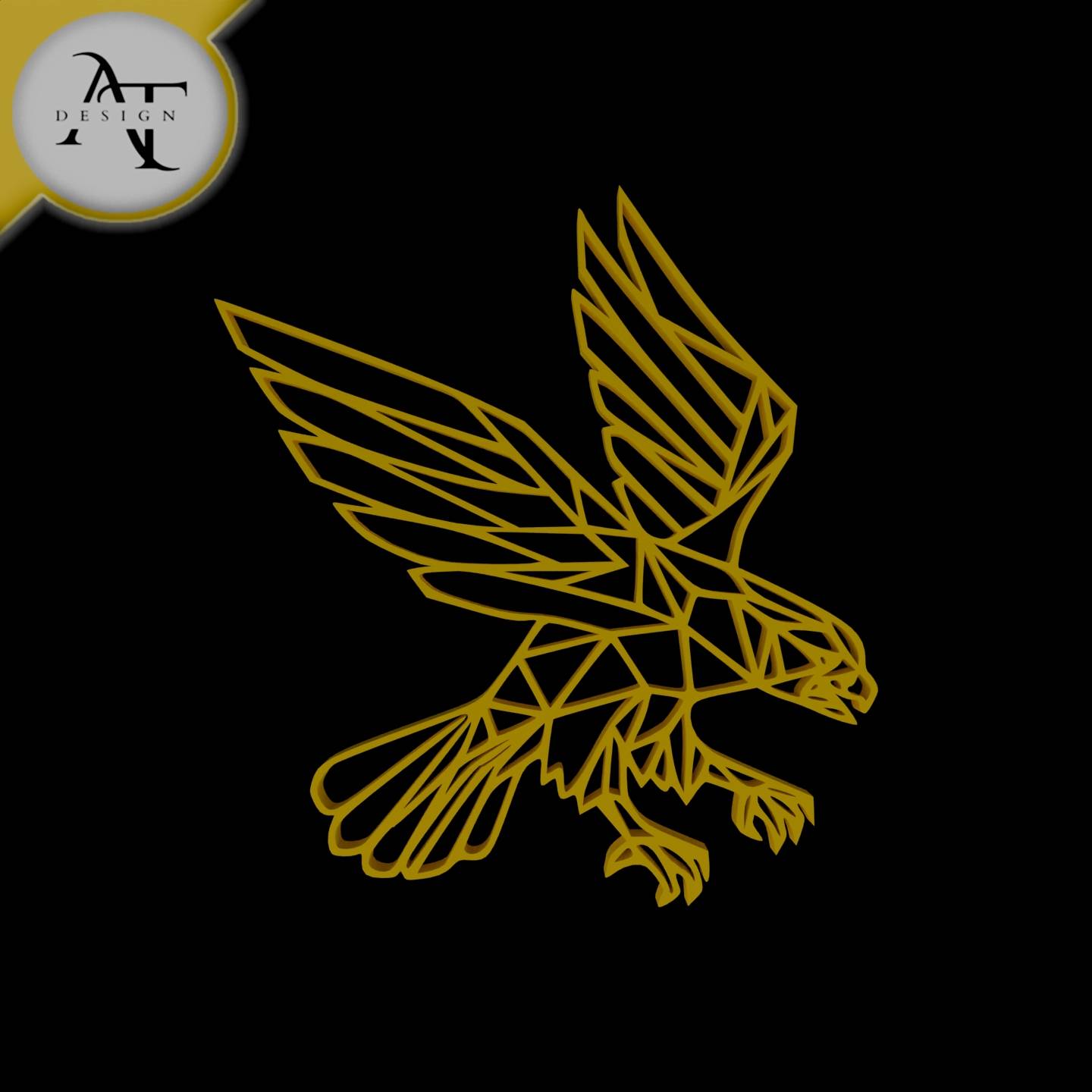 Home Decorations & Ornaments STL Download - Eagle - Geometric - 2D Wall ...