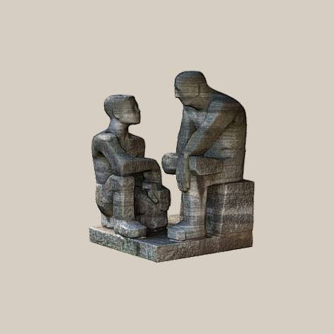 Sculptures & Artworks STL загрузка - Two men talking statue - neagww
