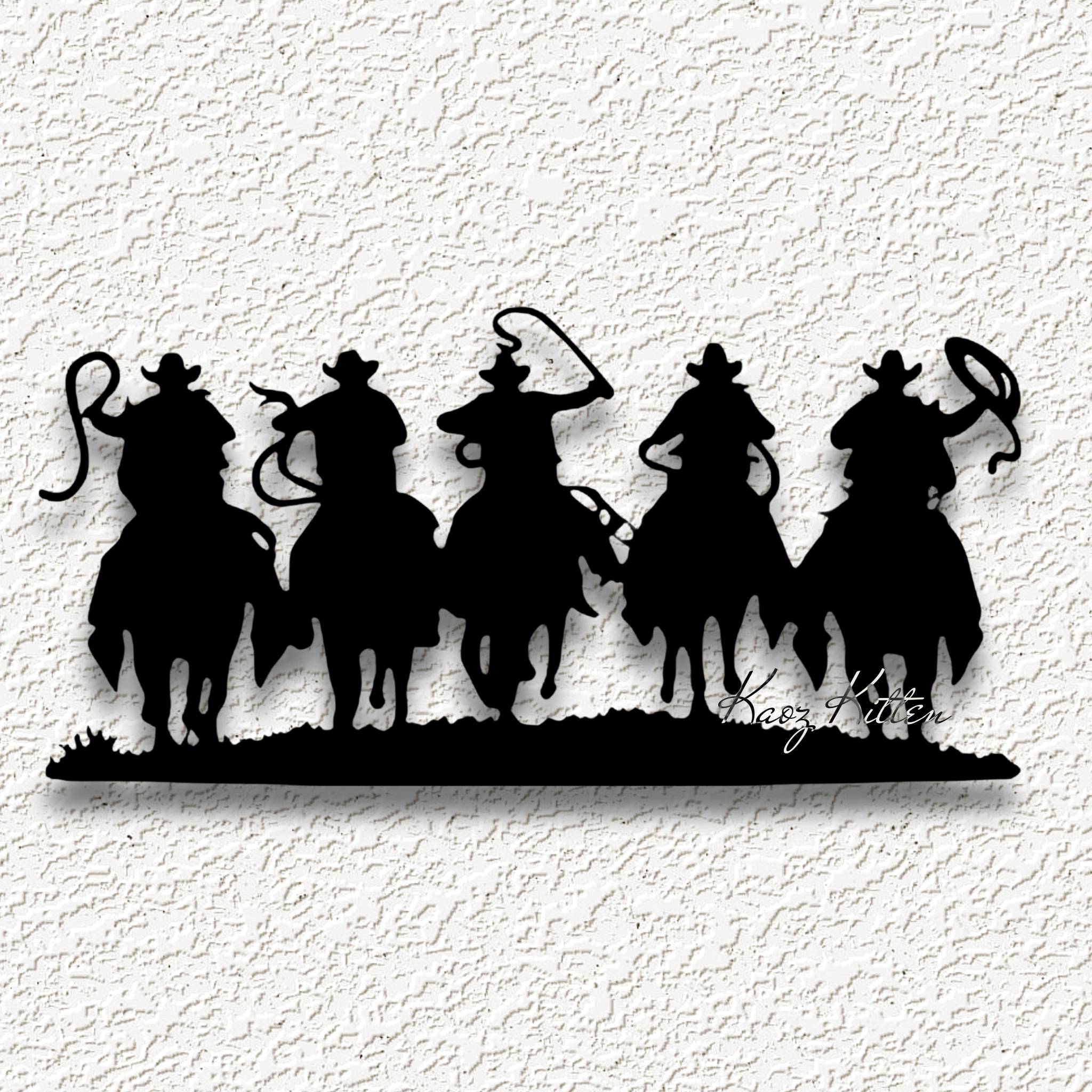 Sculptures & Artworks STL Download - 5 COUNTRY WESTERN RODEO COWBOYS ...