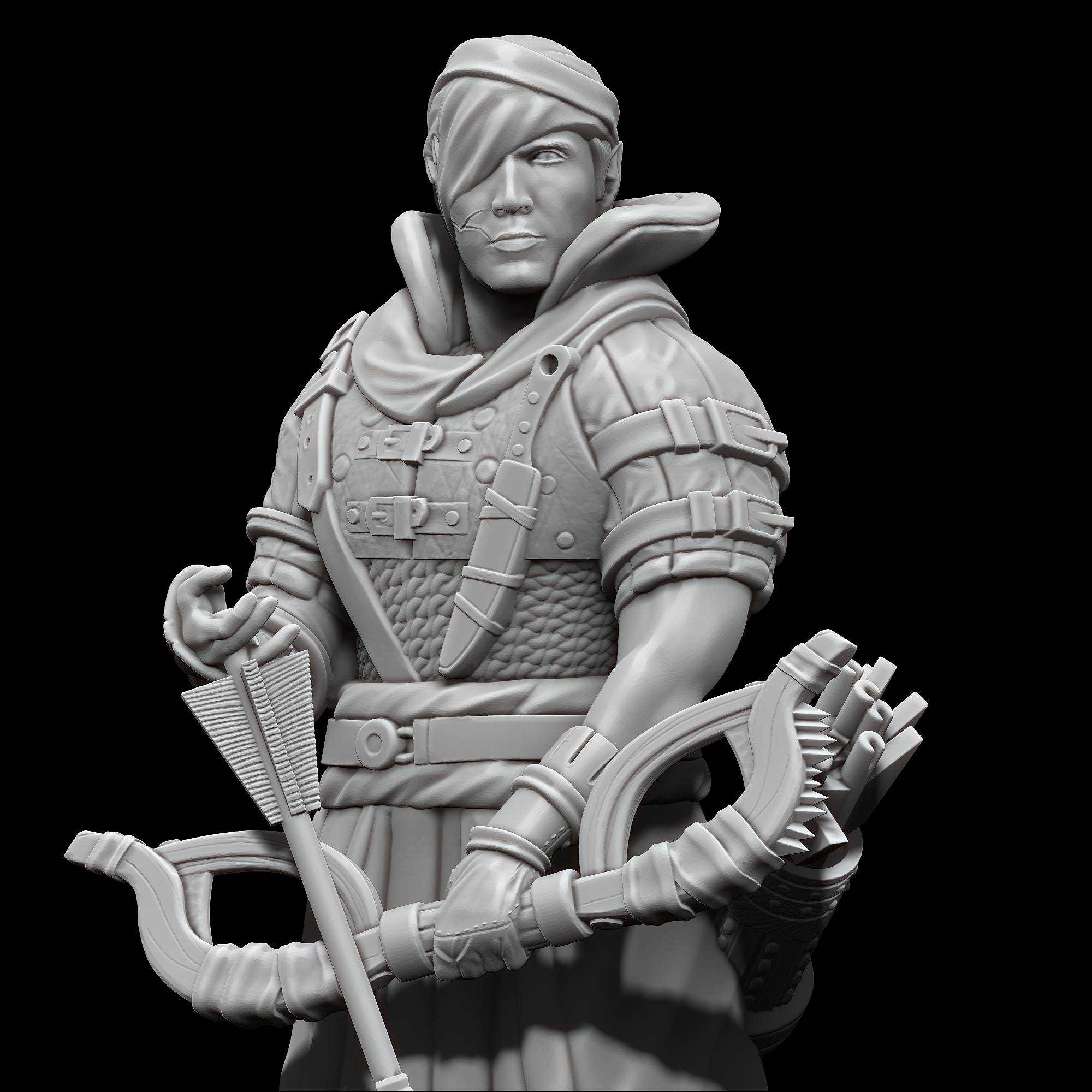 Characters & Creatures STL Download - Elf Archer Commanderby GALAXIARUM 3D