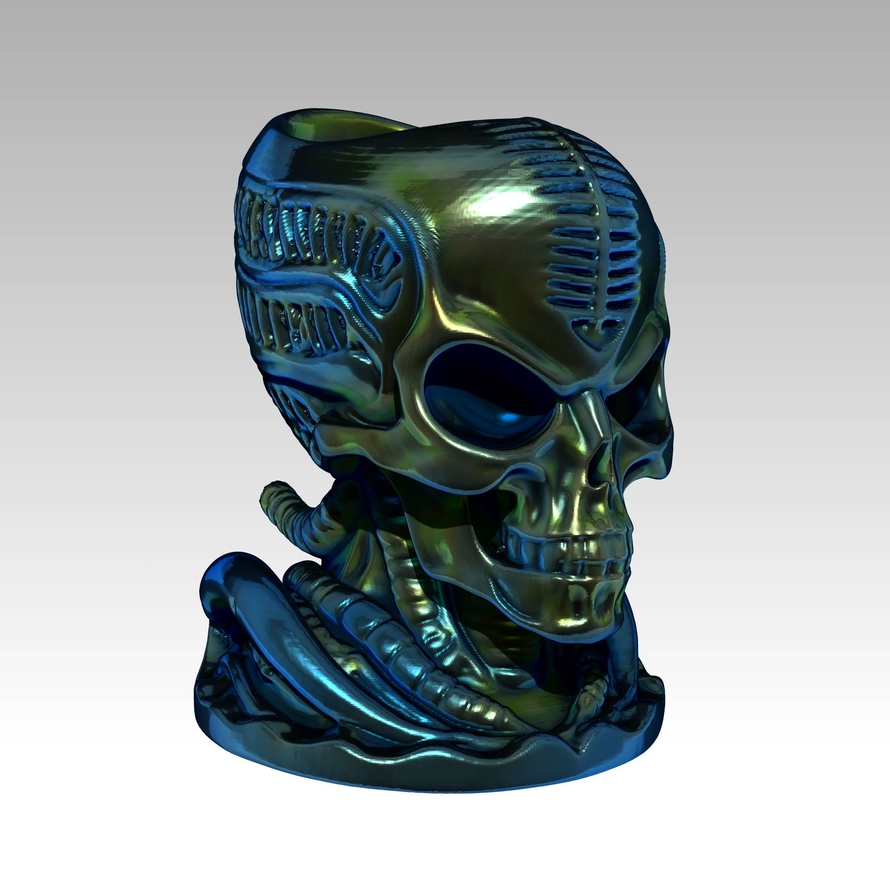 Home Decorations & Ornaments STL Download - Cactus planter alien ...