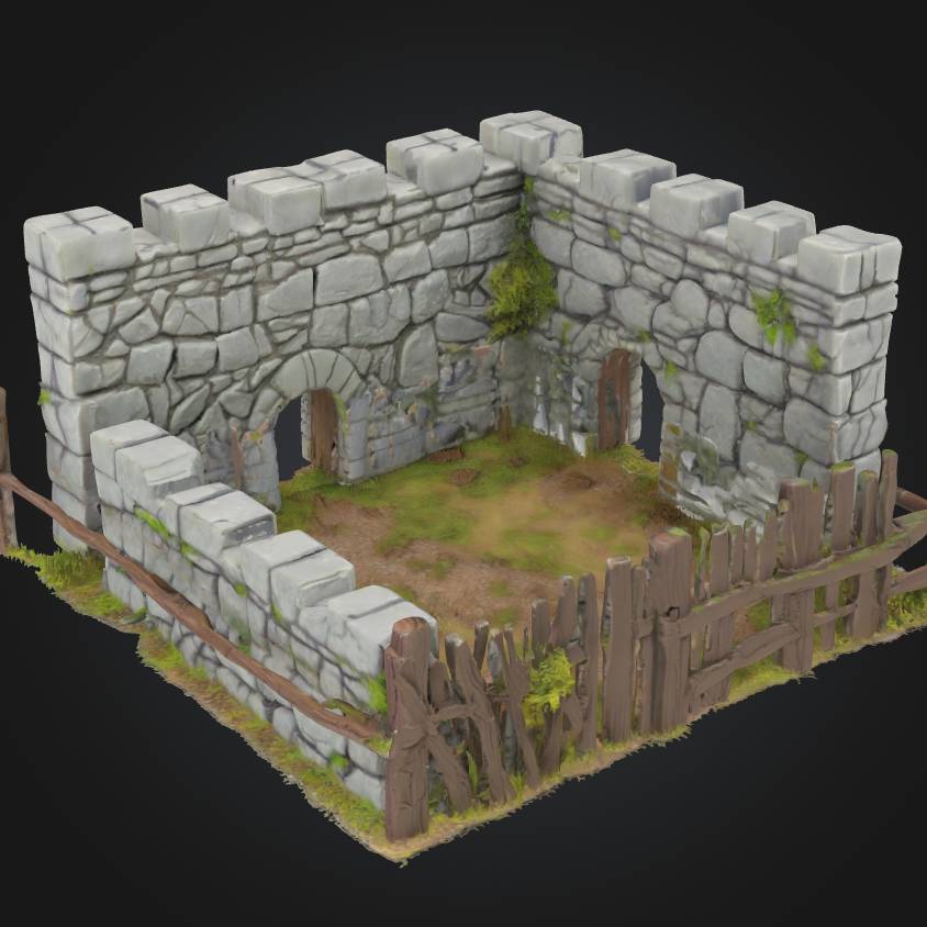 Props & Terrain STL Download - ruined stone walls game rpgby Warjacob