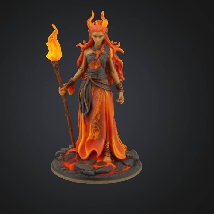 Characters & Creatures STL Descarga - elven female fire mage game rpg ...