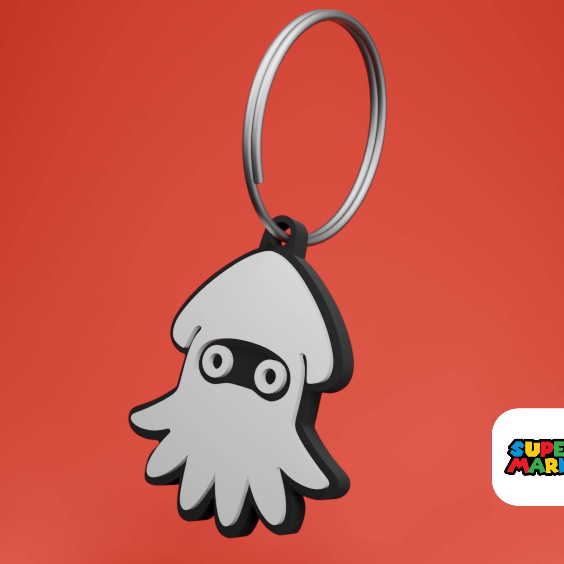 3D Printer Files | 3MF File | Blooper Squid | Mario Keychain Series ...