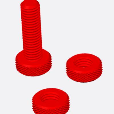 3D Printer Files | 3MF File | V2 Double-headed knurled bolt and nut ...