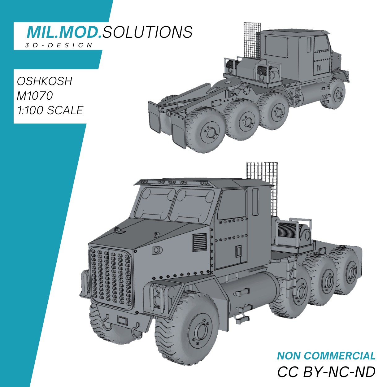 Vehicles & Machinery STL Download - Oshkosh M1070by Mil Mod Solutions