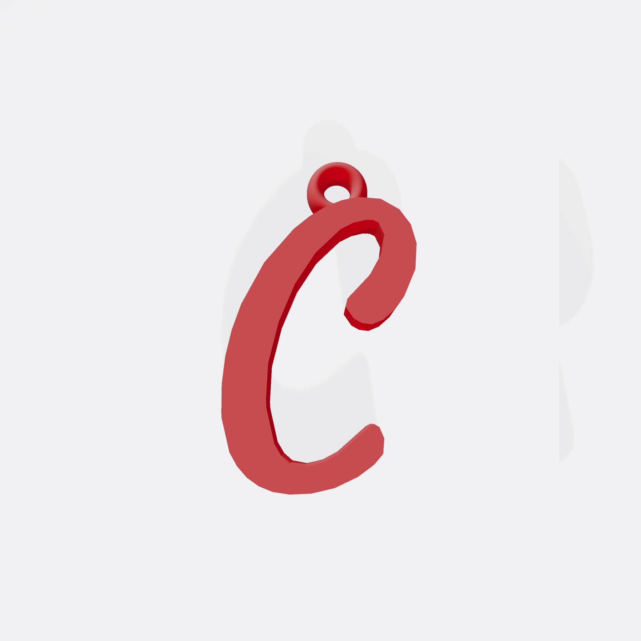 Jewelry & Accessories STL Download - Letter C Keychainby Mu3D