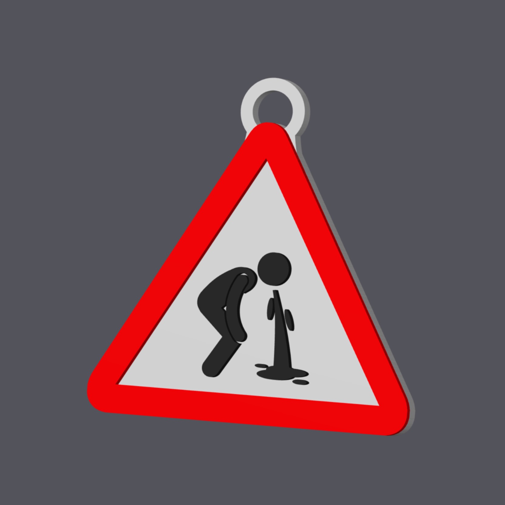 3D Printer Files | 3MF File | Vomit Warning - Traffic Sign - Keychain ...