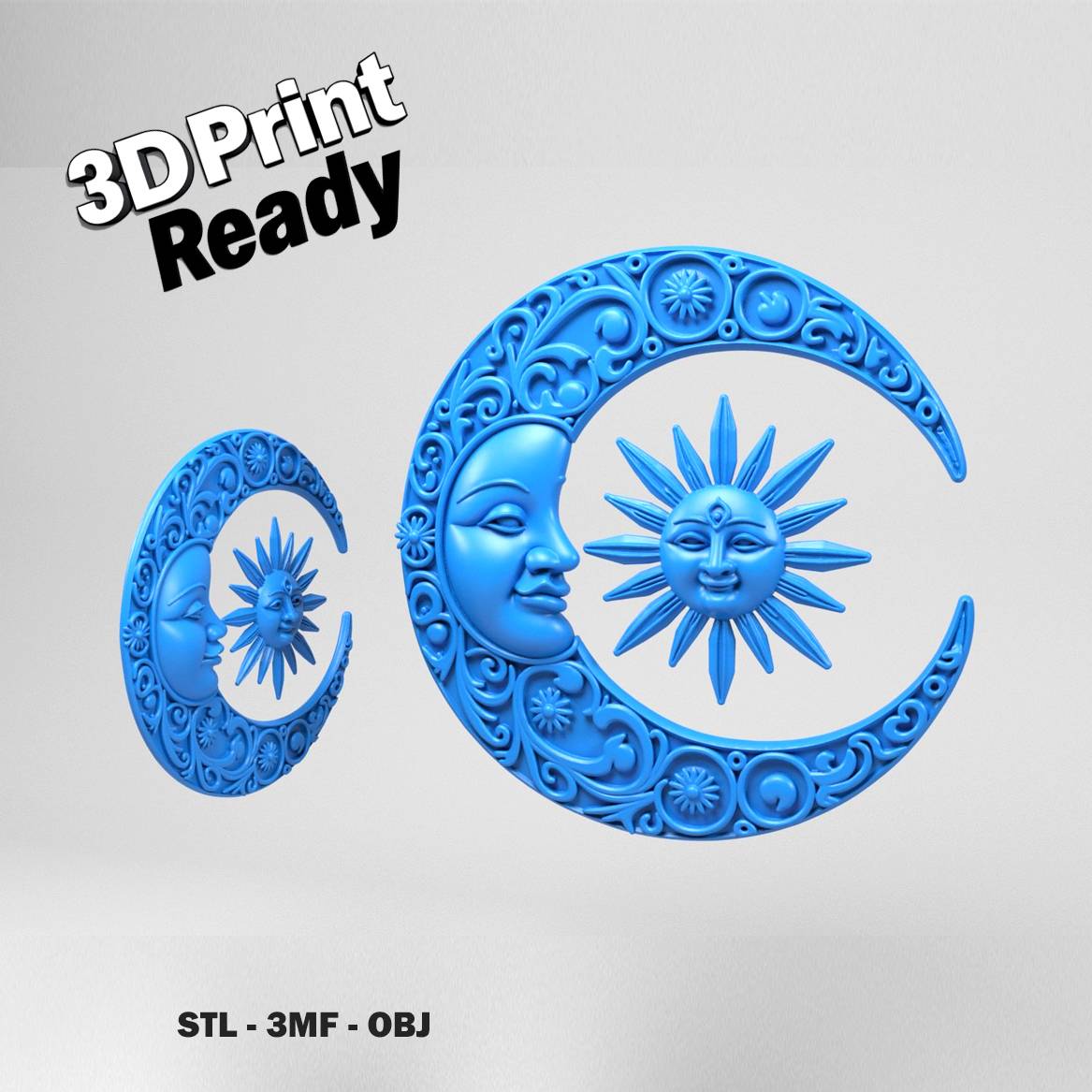 Home Decorations & Ornaments STL Download - Moon wall decoration 2by 3D ...