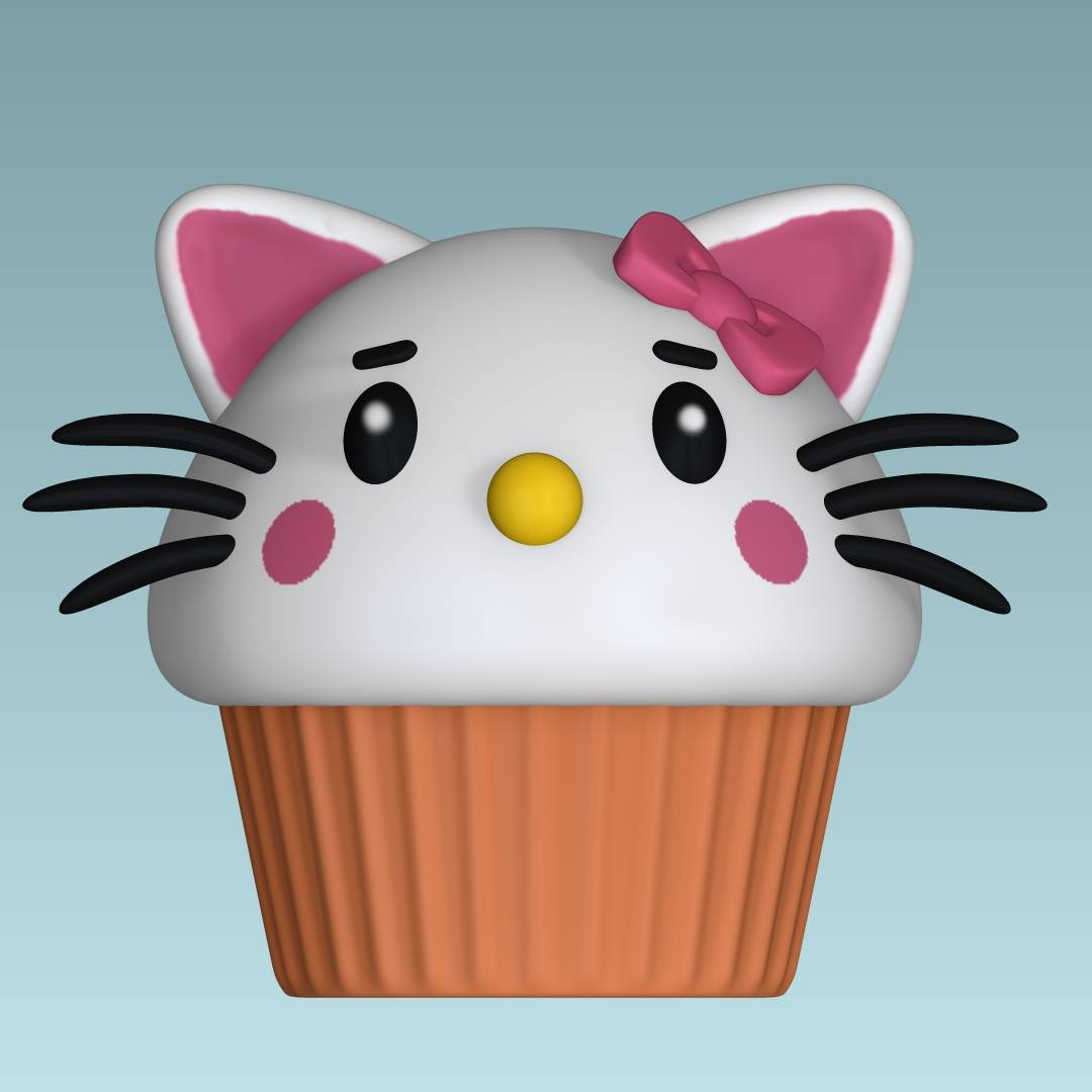 Characters & Creatures STL Descarga - Hello kitty muffin | cupcake ...