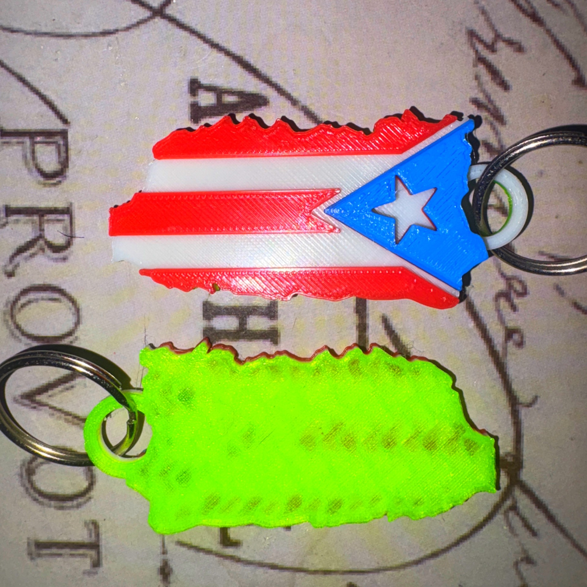 Personal Accessories STL Download - PUERTO RICO Keychainby ALC 3DPrint