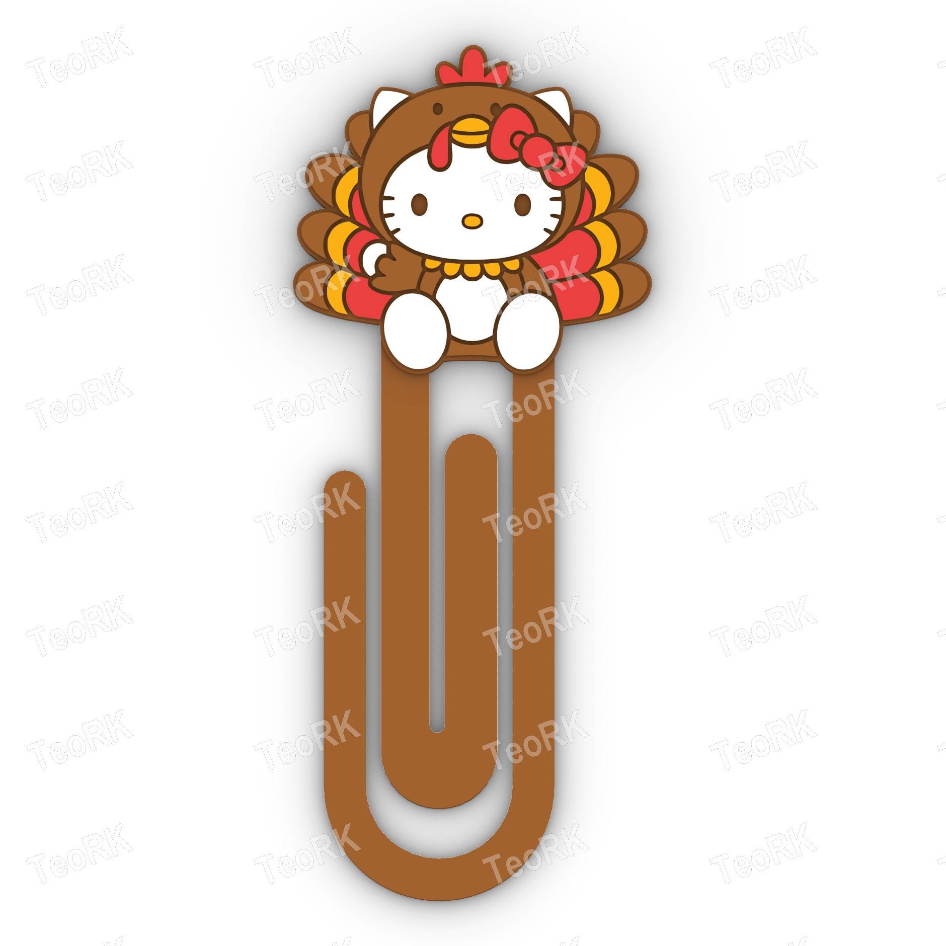 Other STL Descarga - Paperclip HELLO KITTY CHRISTMAS TURKEY - bookmark ...
