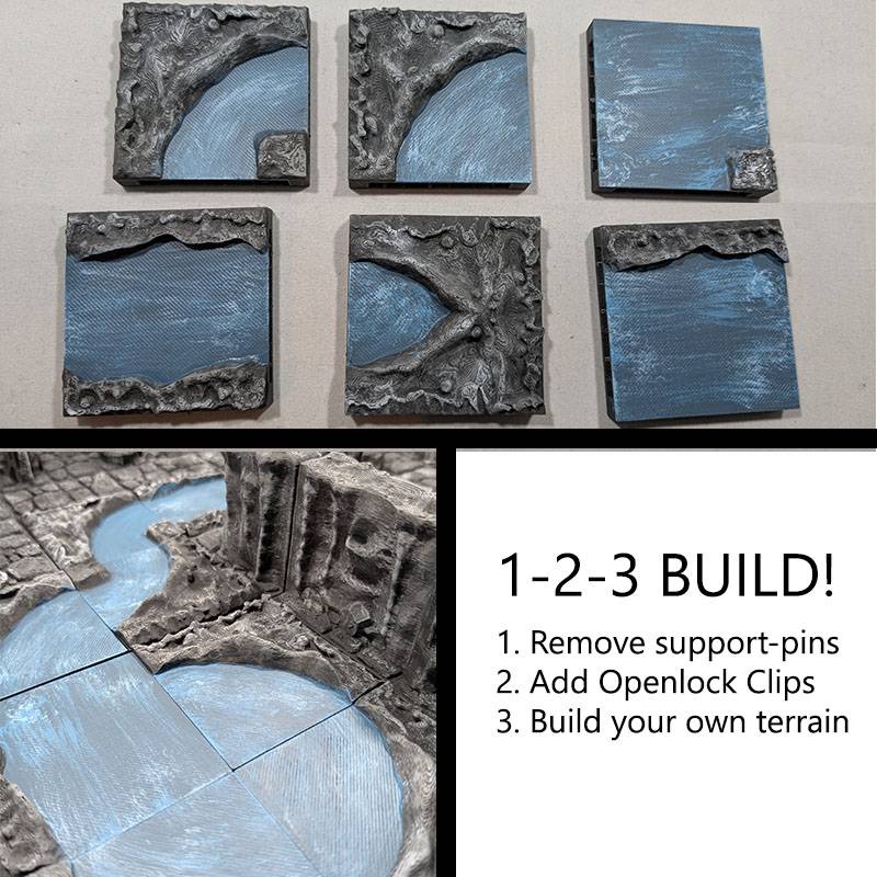 3D打印模型 | 3MF文件 | Cave tile - river tiles | 创想云
