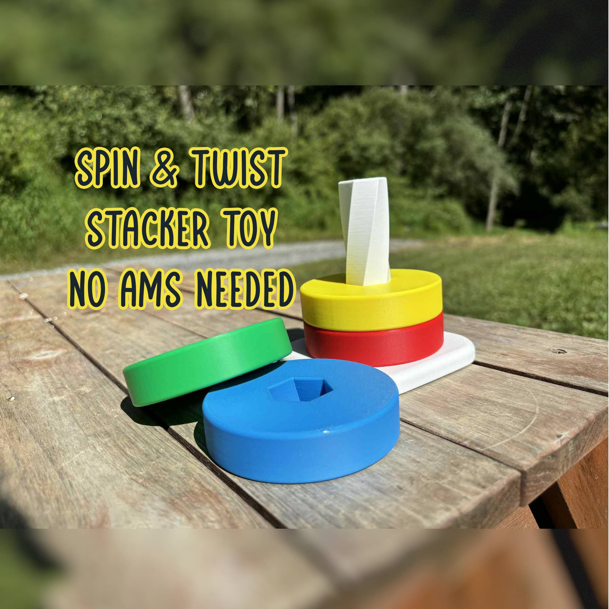 3D Printer Files | 3MF File | Spin and Twist stacker toy (NO AMS) | Creality Cloud