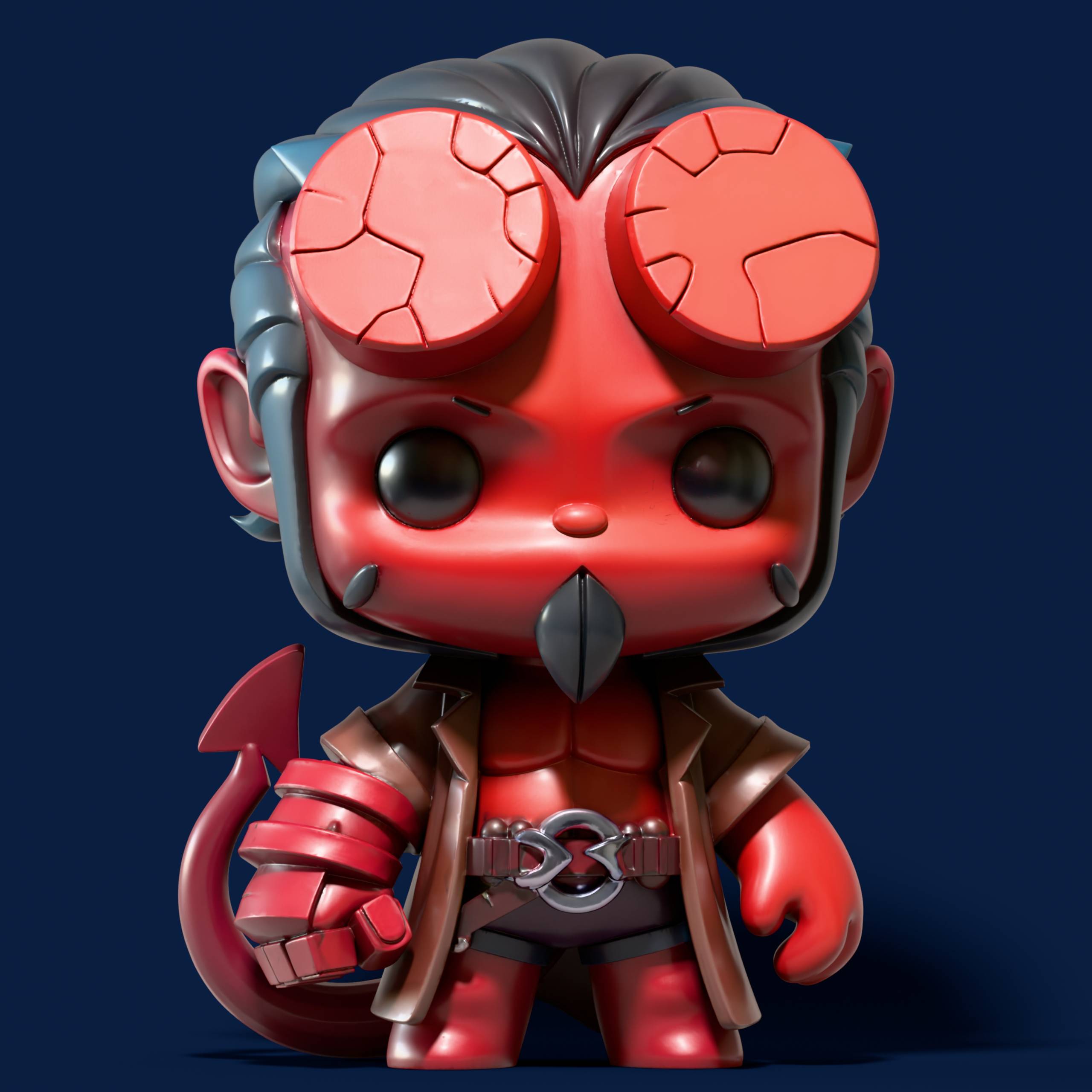 3D Printer Files | 3MF File | Hellboy Chibi Fan Art | Creality Cloud