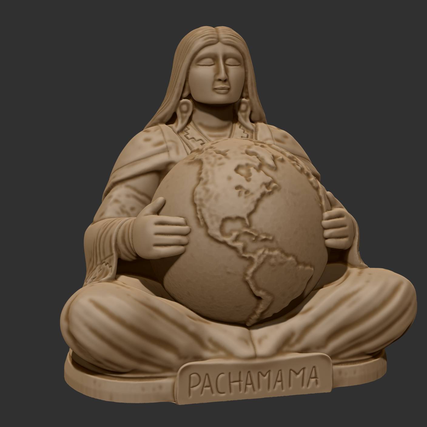 Sculptures & Artworks STL indir - Pachamama tótem statue - Alberto_Bauer