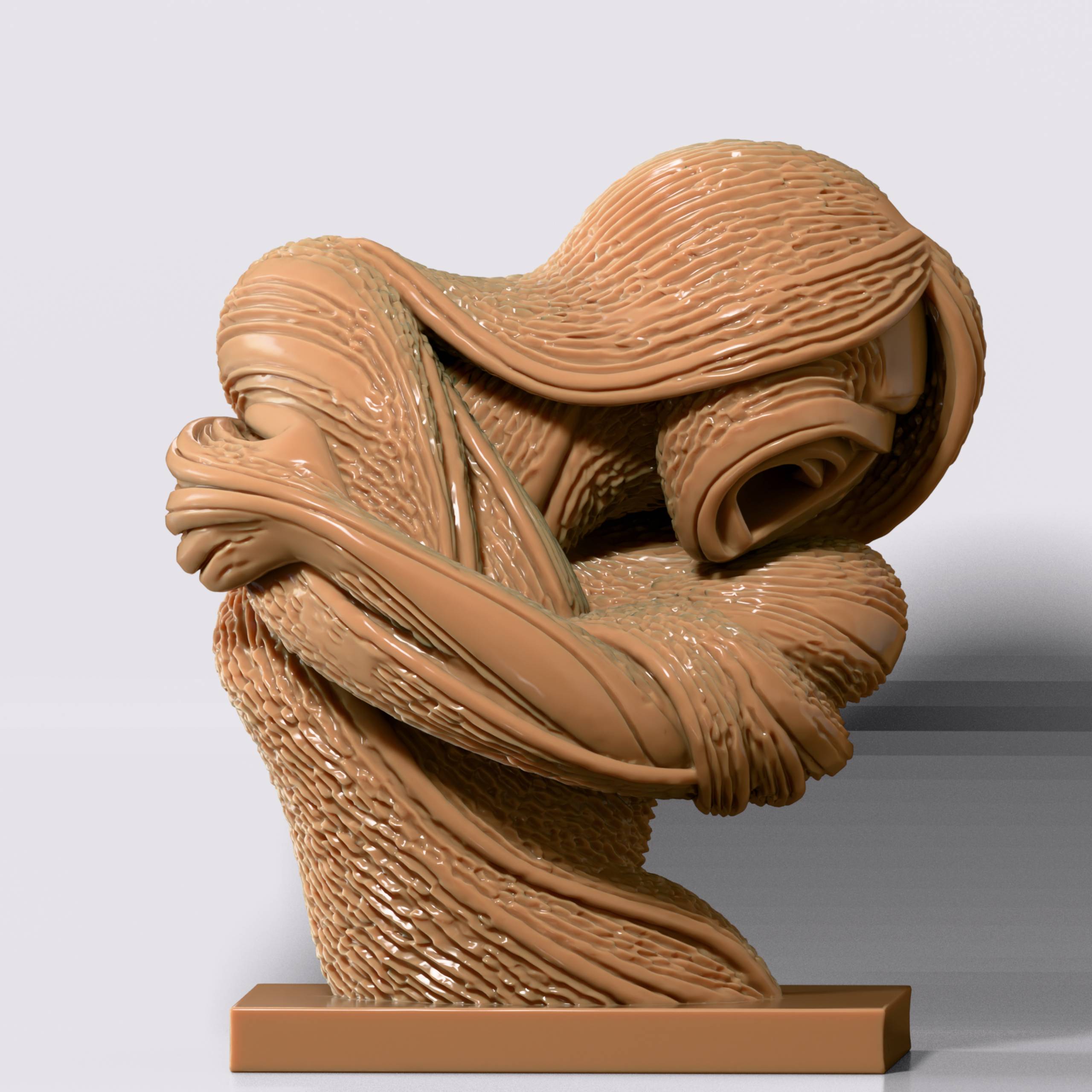 3D Printer Files | 3MF File | Woman screaming Sculpture | Creality Cloud
