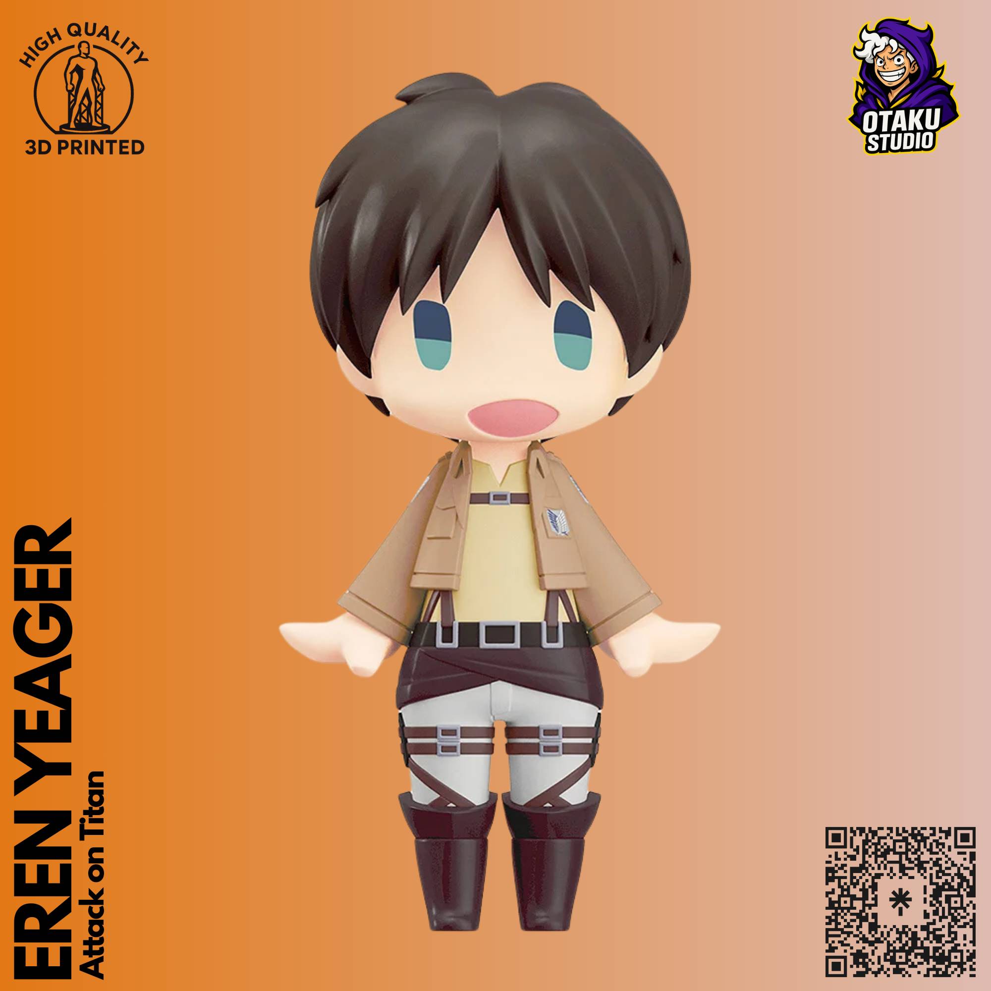 3D Printer Files | 3MF File | Hello Chibi Eren Yeager 3D Model ...
