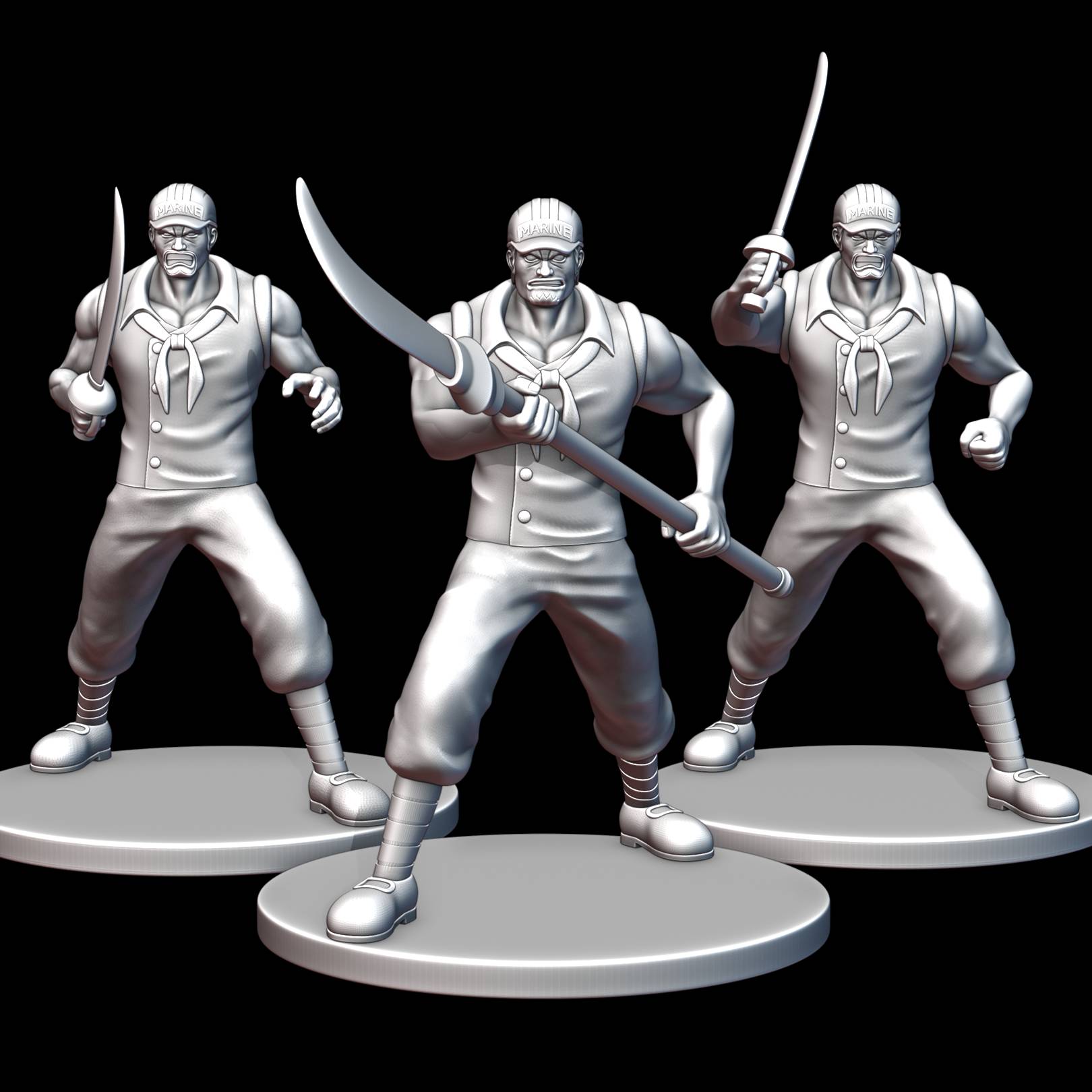 Characters & Creatures STL Download - One Piece Marinesby Sako Sculpt