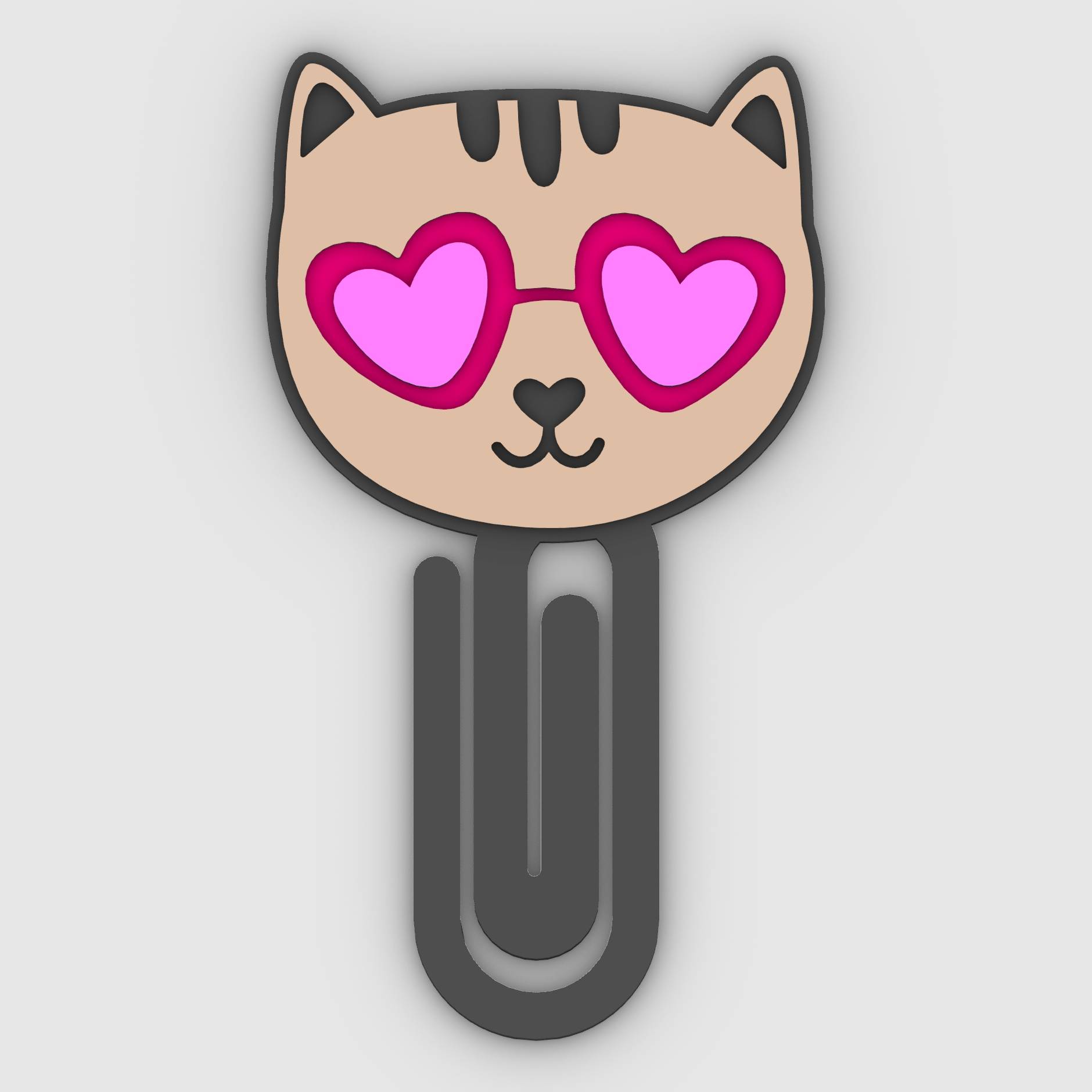 Stationery & Learning Tools STL Descarga - Cat with heart glasses ...