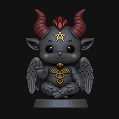 Characters & Creatures STL Download - Chibi and cute Baphomet ...