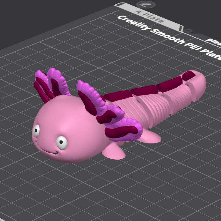 3D Printer Files | 3MF File | Articulated Axolotl Flexi | Creality Cloud