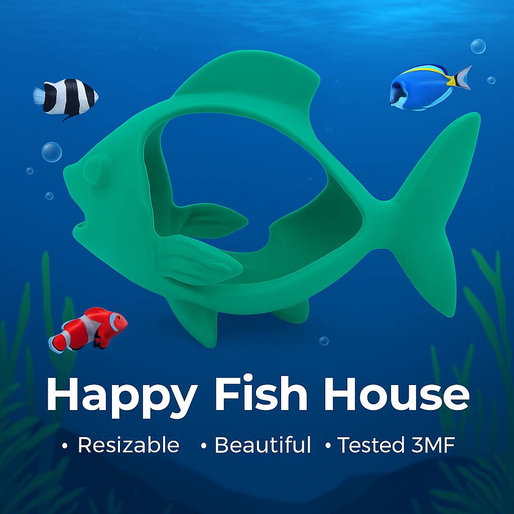 3D Printer Files | 3MF File | Happy Fish House | Creality Cloud