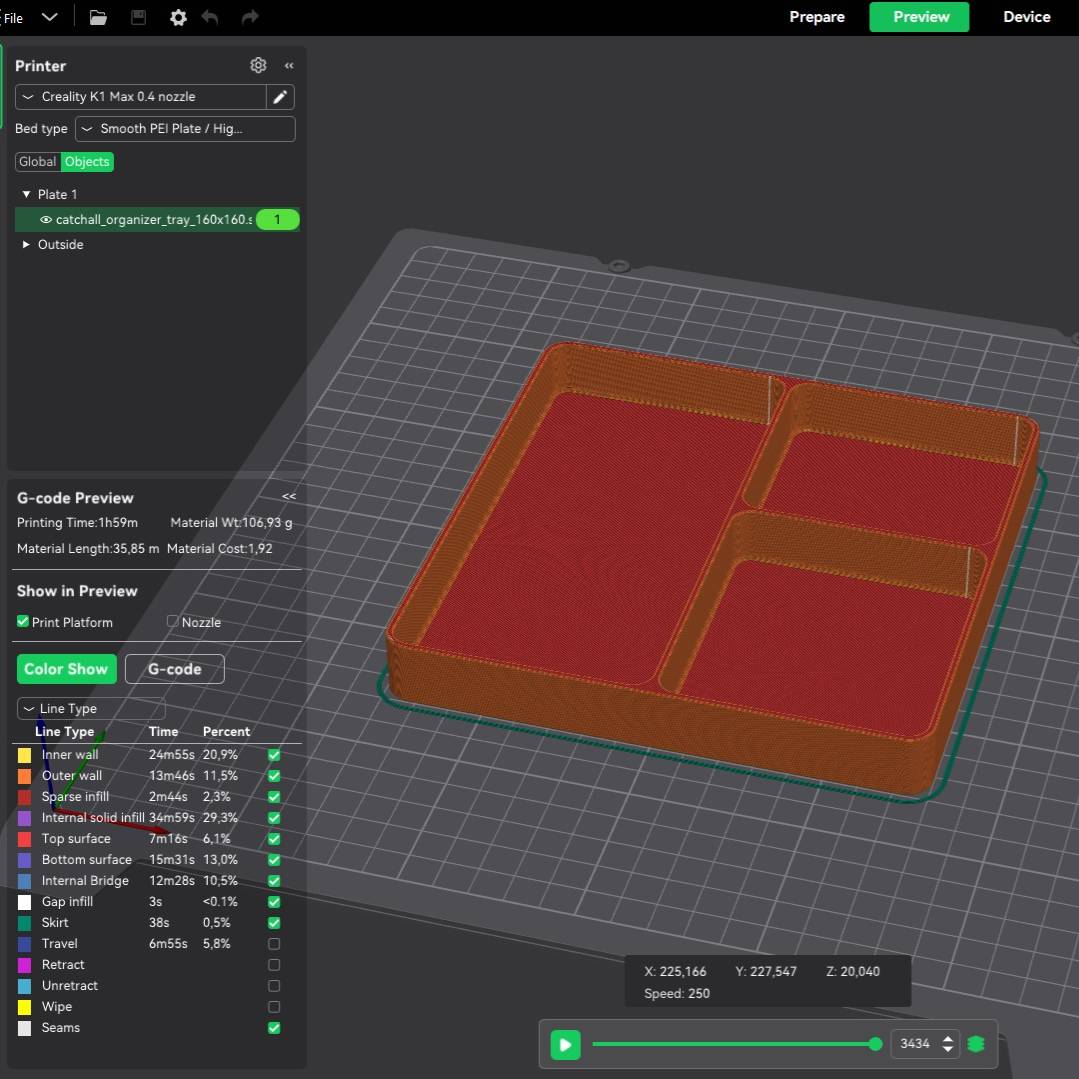 3D Printer Files | 3MF File | Catchall Organizer Tray 160 × 160 mm ...