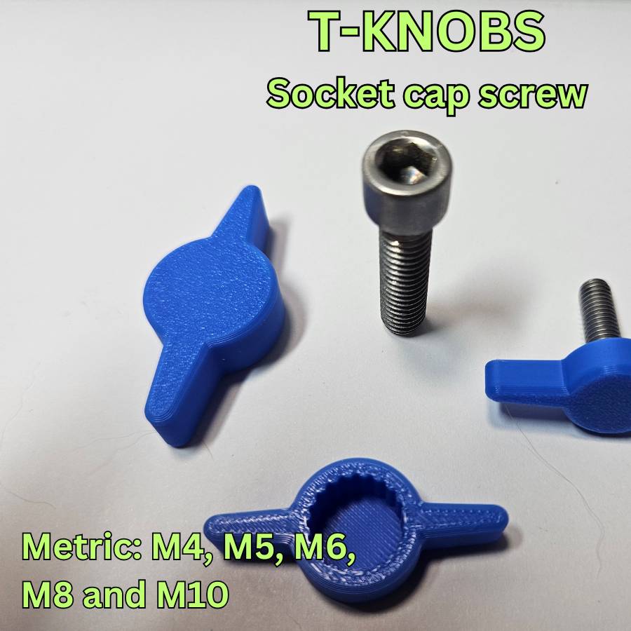 3D Printer Files | 3MF File | T-SHAPED THUMBSCREWS KNOBS for metric ...